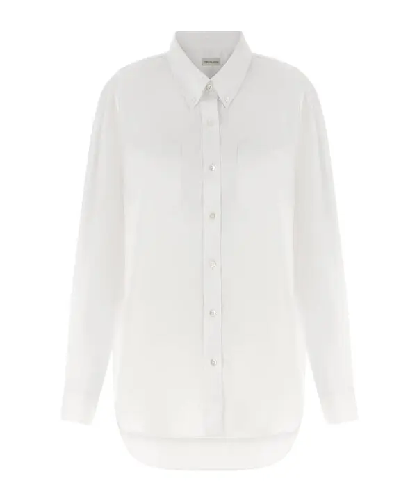 Dries Van Noten Long Sleeve Shirt With Pockets - White