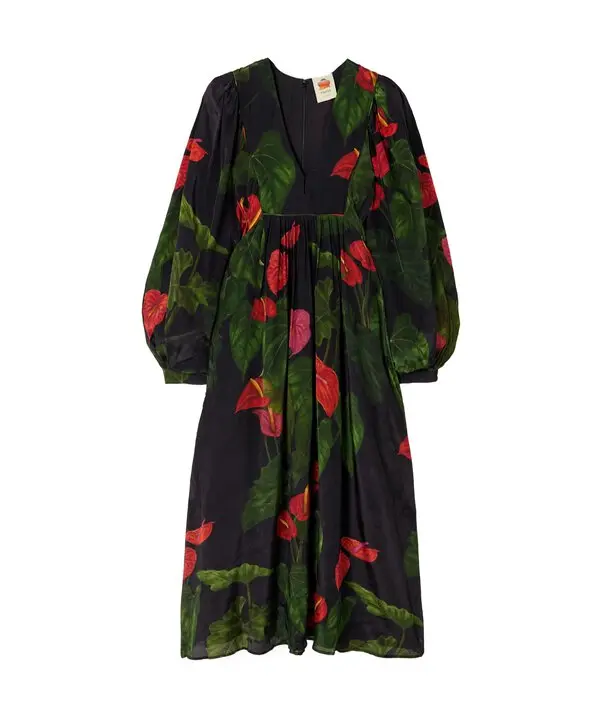 Farm Rio Patterned Dress - Black