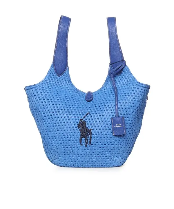 Polo Ralph Lauren Logo Embroidered Medium Tote Bag - Blue