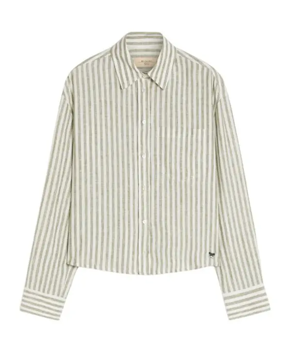 Max Mara Long Sleeve Shirt With Mother-of-pearl Buttons - Khaki Green