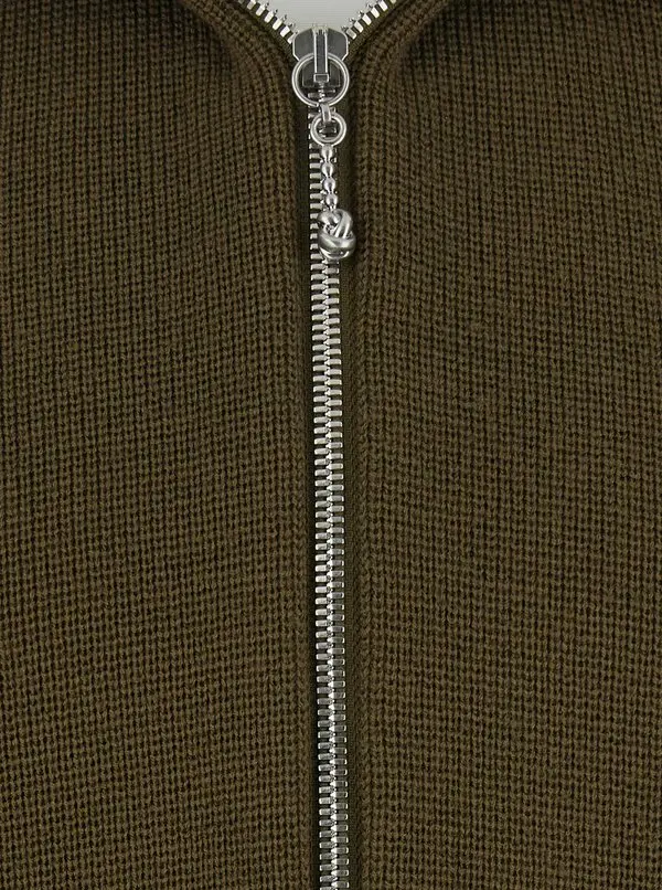 Bottega Veneta Zip-up Knitted Cardigan - Dark Moss Color