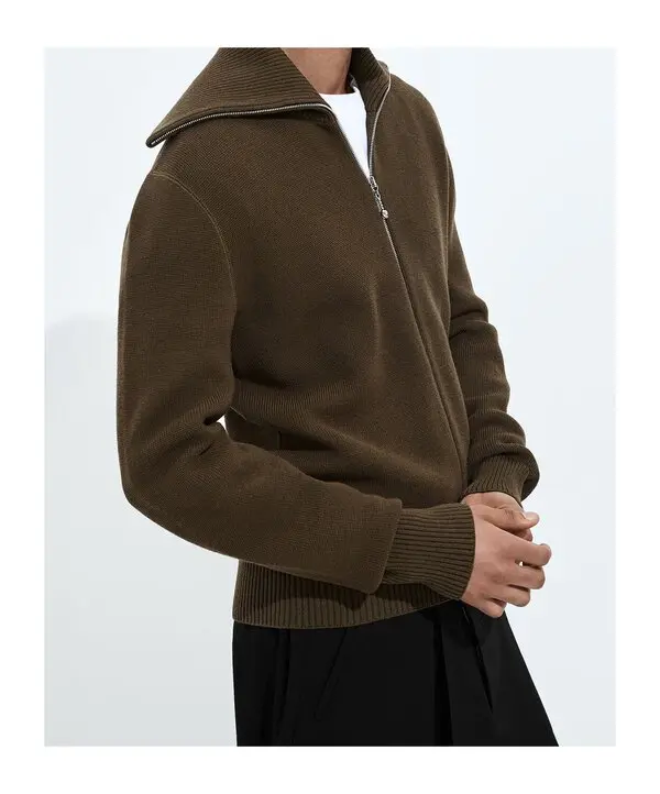 Bottega Veneta Zip-up Knitted Cardigan - Dark Moss Color