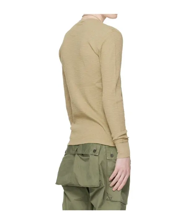 Ralph Lauren Garment-dyed Waffle-knit Long-sleeve Knit Sweater