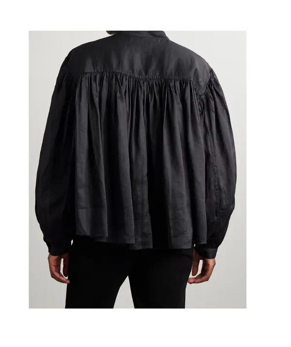 RÓHE Long-sleeved Pleated Front Puff Sleeve Shirt