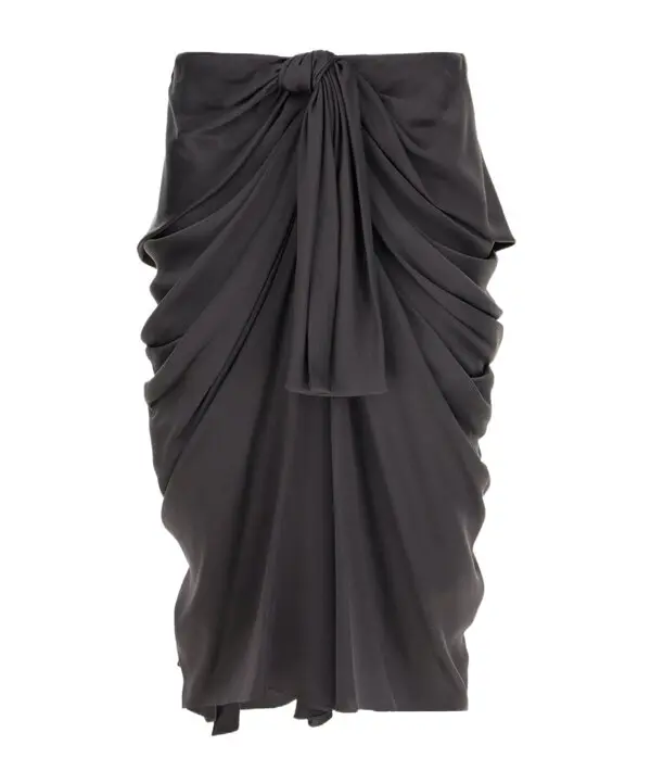 Chloé Draped Knot Midi Skirt - Dark Gray