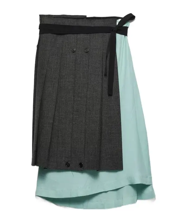 Prada Patchwork Midi Skirt - Slate Grey
