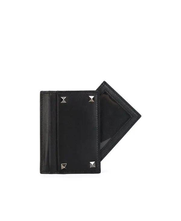 Valentino Garavani Rockstud Logo Detailed Cardholder