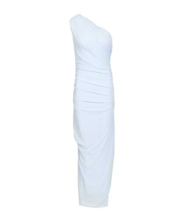 ROTATE BY BIRGER CHRISTENSEN Ruched One-shoulder Maxi Dress - Light Blue