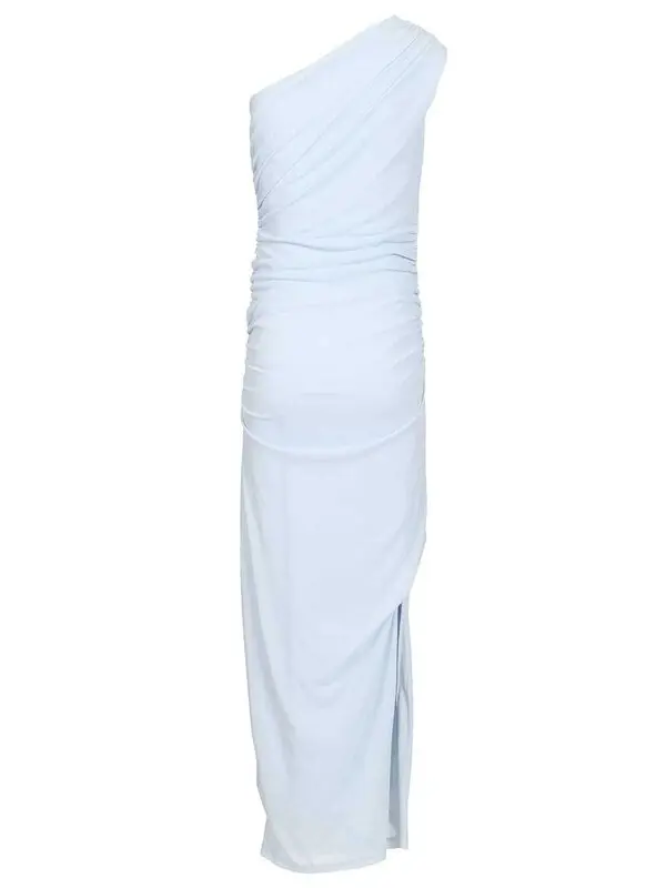 ROTATE BY BIRGER CHRISTENSEN Ruched One-shoulder Maxi Dress - Light Blue