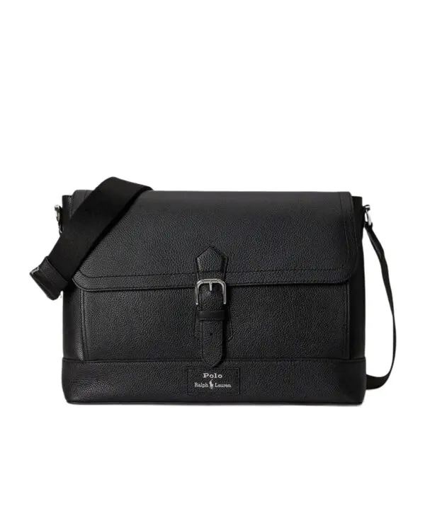 Polo Ralph Lauren Logo Detail Buckle Messenger Bag - Black