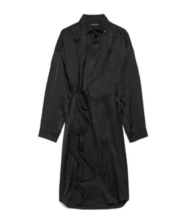 Balenciaga Wrap Cocoon Shirt Dress - Black