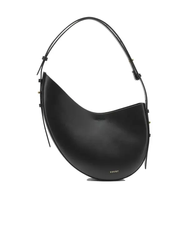Soeur Curved Shoulder Bag - Black