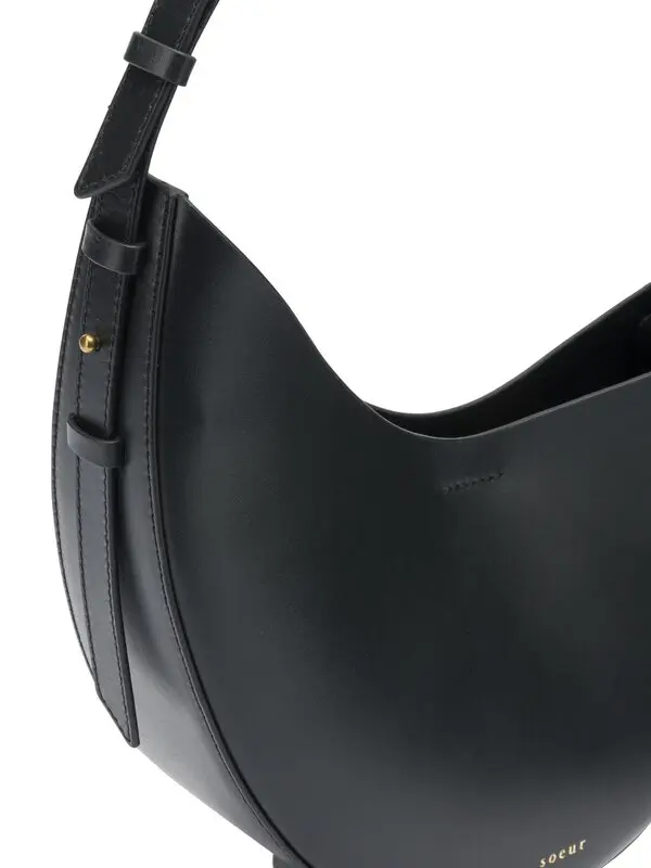 Soeur Curved Shoulder Bag - Black