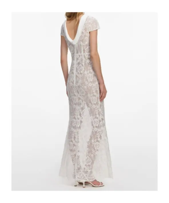 SELF-PORTRAIT Scoop Back Lace Maxi Dress
