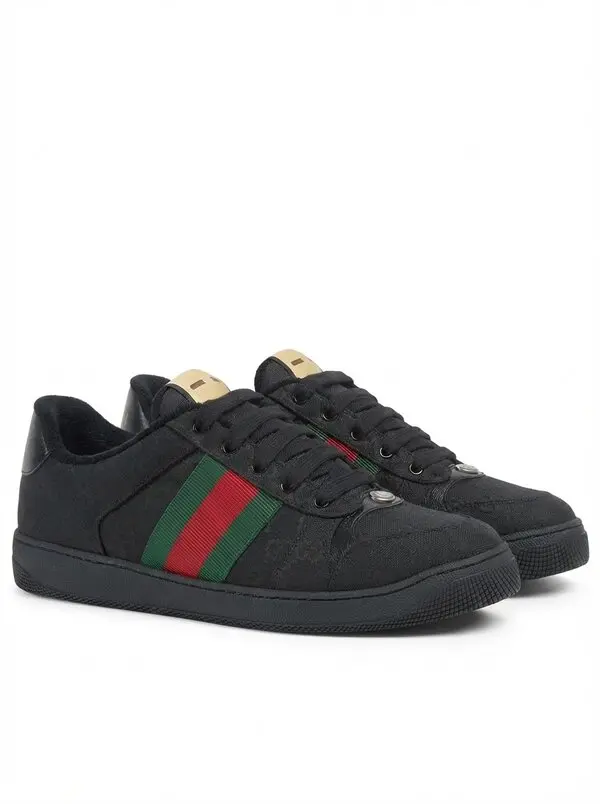Gucci Screener Sneaker With Gg Canvas - Black