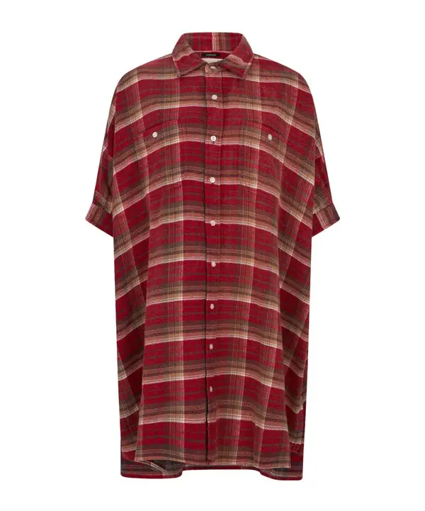 R13 Oversized Plaid Shirt Dress