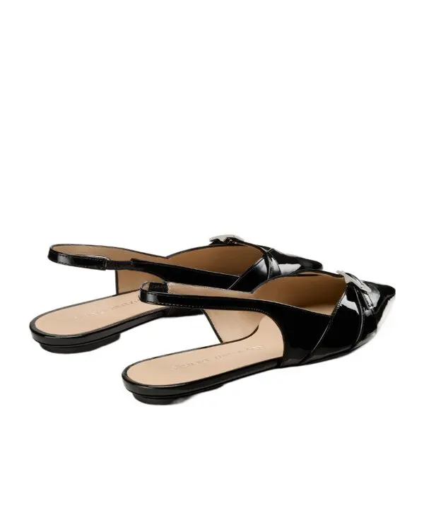 STUART WEITZMAN Pointed-toe Slingback Flats With Buckle Detail