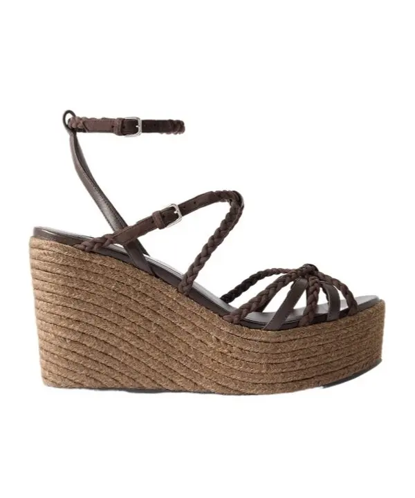 JIMMY CHOO Wedge Sandals With Buckle-fastening Ankle Straps