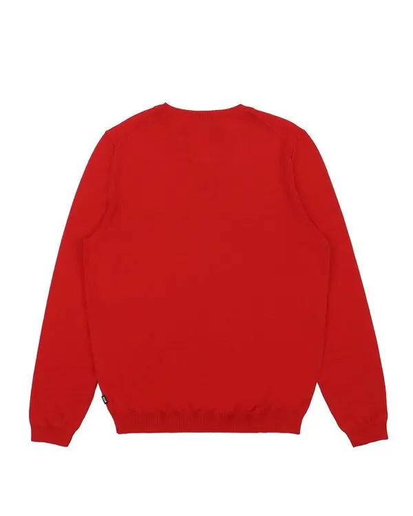 Hugo Boss Round Neck Logo Sweater - Red