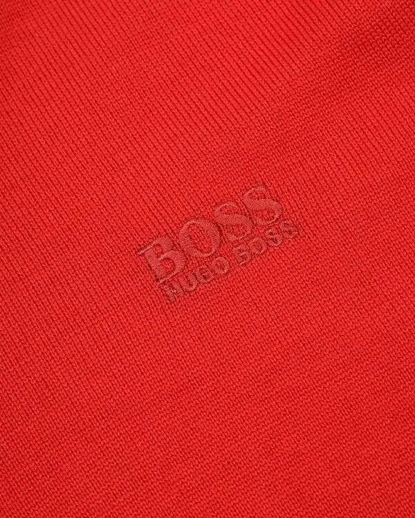 Hugo Boss Round Neck Logo Sweater - Red