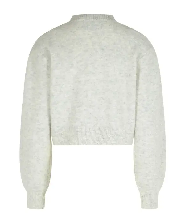 ROTATE BY BIRGER CHRISTENSEN Puff-sleeve Rose-embellished Cardigan