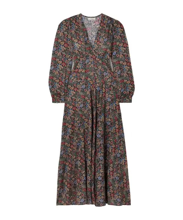 DÔEN Charleston Floral-print Organic Cotton-voile Midi Dress - Multi-color