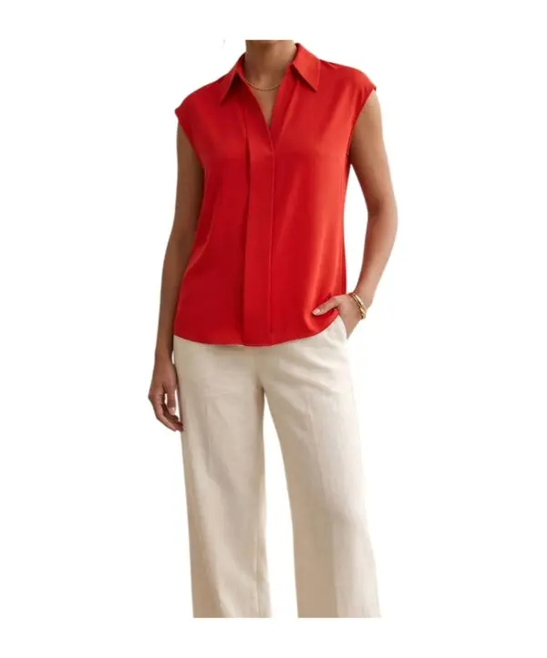 Vince V-neck Blouse - Red