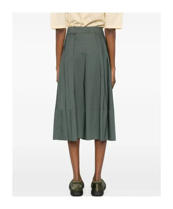 Woolrich Pleated Poplin Maxi Skirt - Black