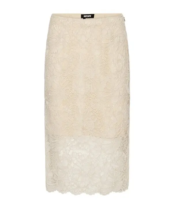 ROTATE BY BIRGER CHRISTENSEN Lace Midi Skirt - Cream