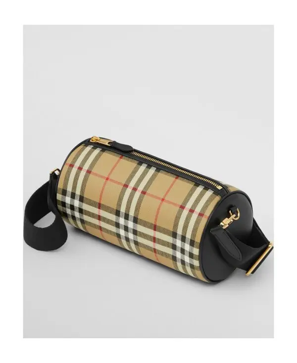 Burberry Vintage Check Crossbody Barrel Bag