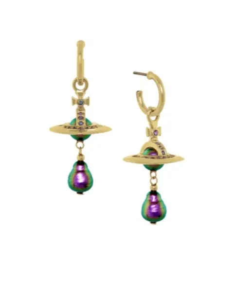 VIVIENNE WESTWOOD Orb Pendant Embellished Drop Earrings - Golden