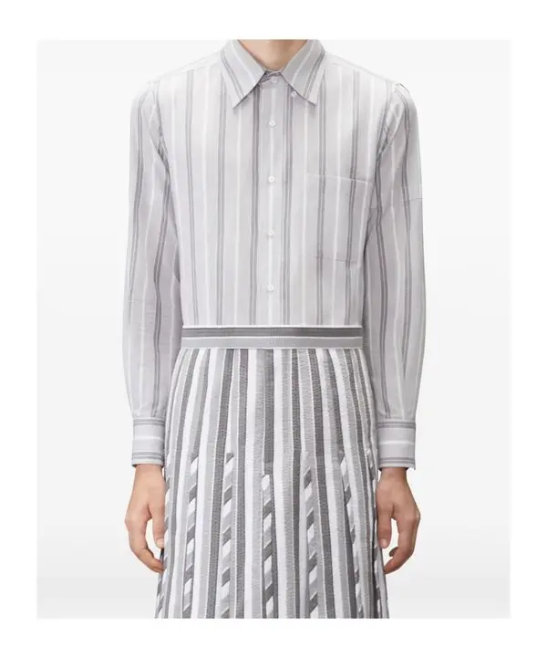 Thom Browne Madras Armband Striped Shirt