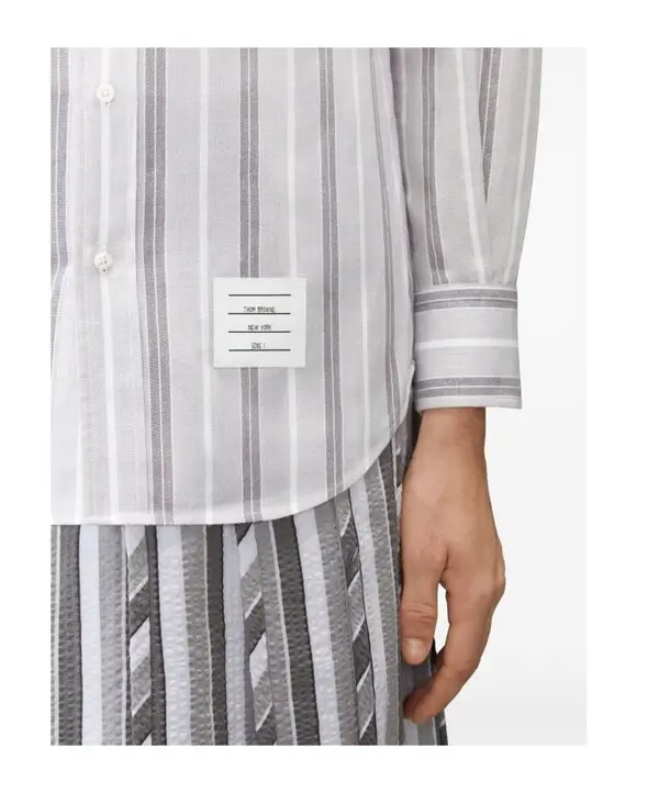 Thom Browne Madras Armband Striped Shirt