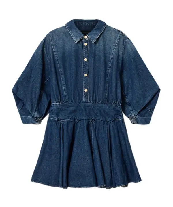ALLSAINTS Arlo Denim Mini Dress - Mid-indigo