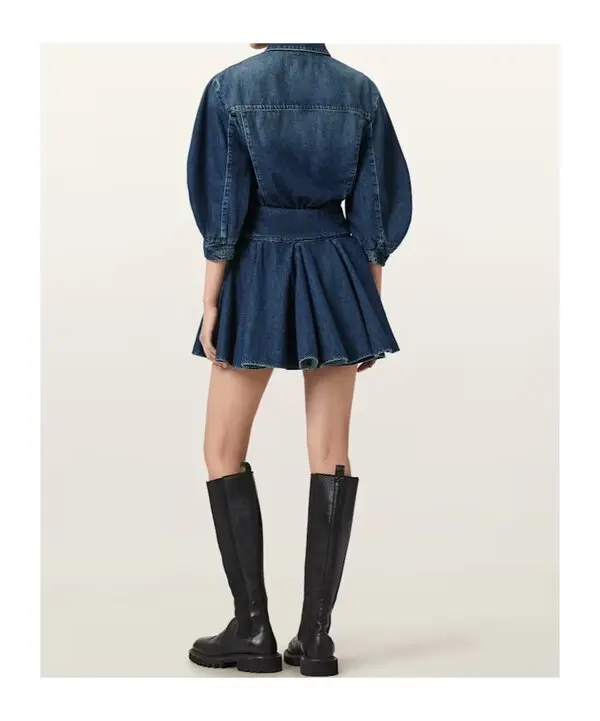 ALLSAINTS Arlo Denim Mini Dress - Mid-indigo