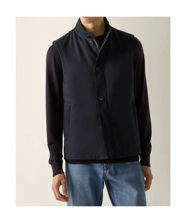 Zegna Stand Collar Zip-up Gilet - Black