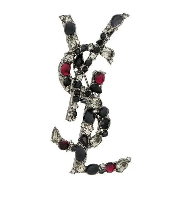 Saint Laurent Cassandre Coeur Fetiche Brooch - Black