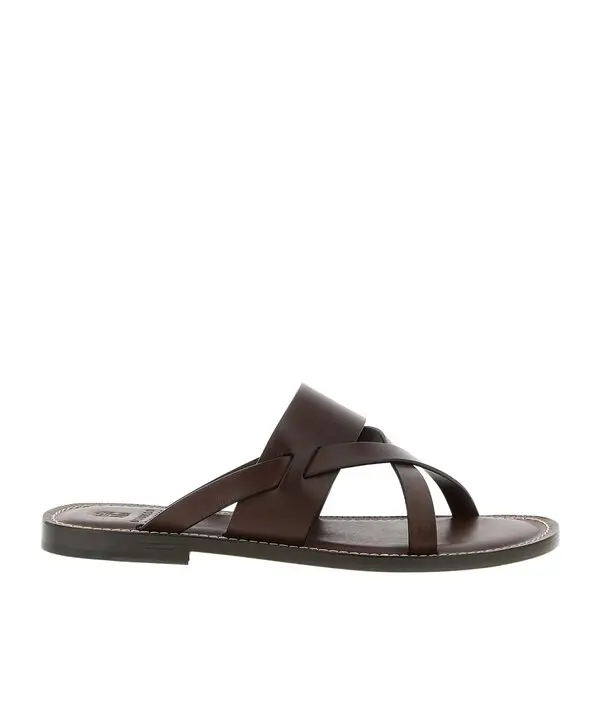 Brunello Cucinelli Criss-cross Leather Sandals - Brown