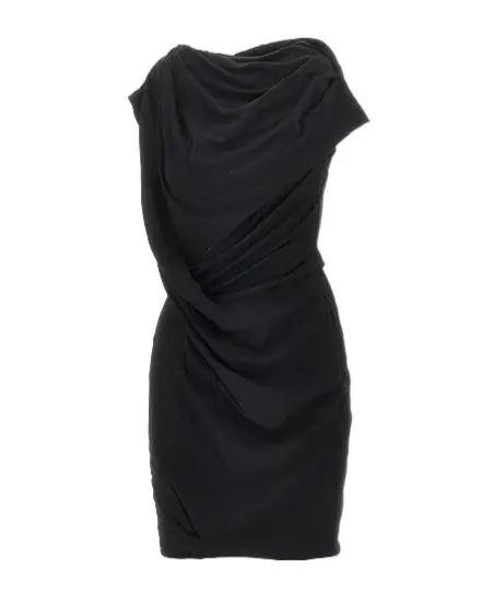 ENTIRE STUDIOS Twist Draped Mini Dress - Black