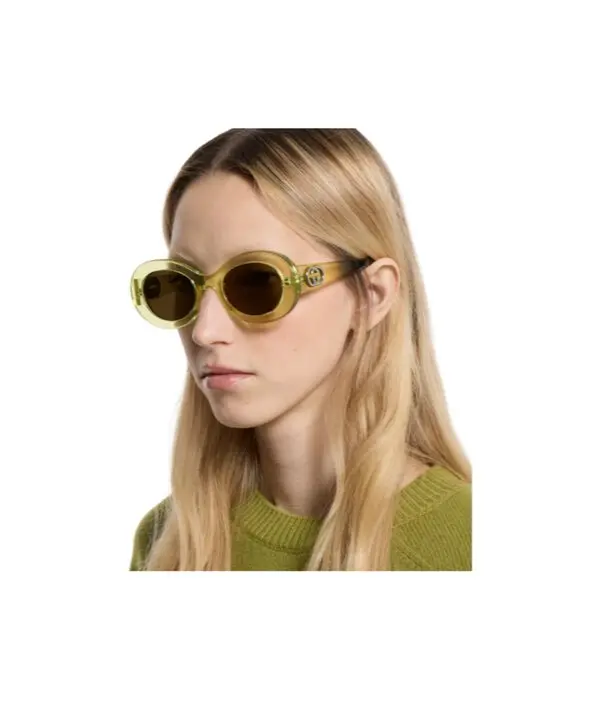 Gucci Oval Frame Sunglasses - Light Green