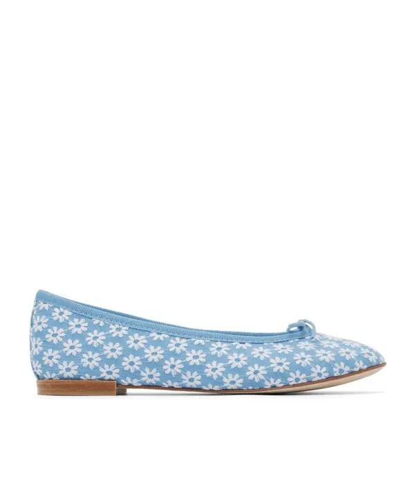 Repetto Cendrillon Ballet Flats With Floral Embroidery And Bow Detailing - Blue