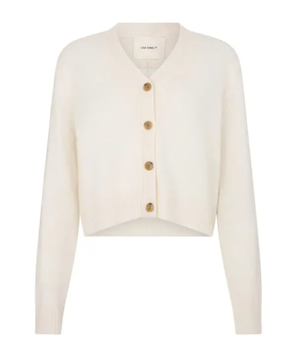 LISA YANG Cropped Cashmere Cardigan - White
