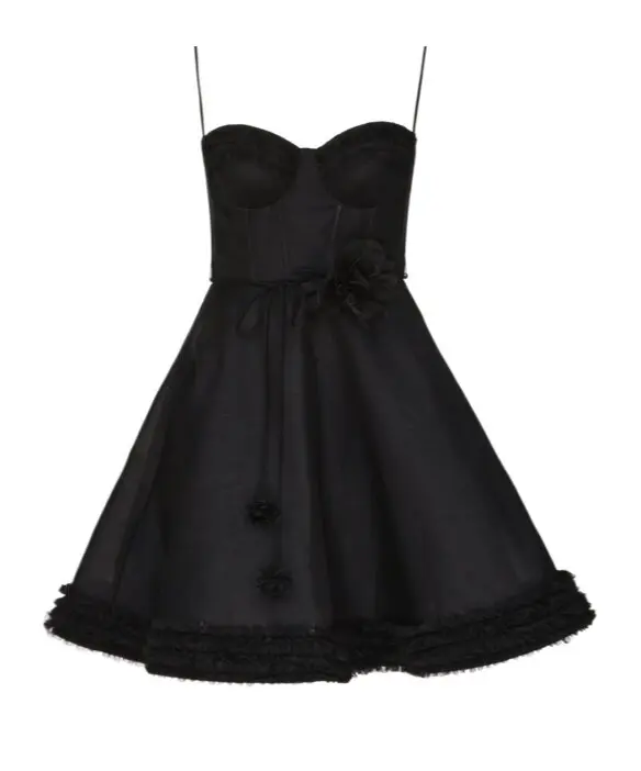 Zimmermann Luna Ruffled Mini Dress - Black