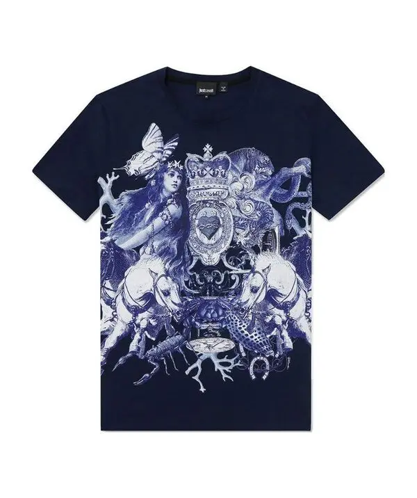 Just Cavalli Item O-neck Short-sleeved T-shirt - Black