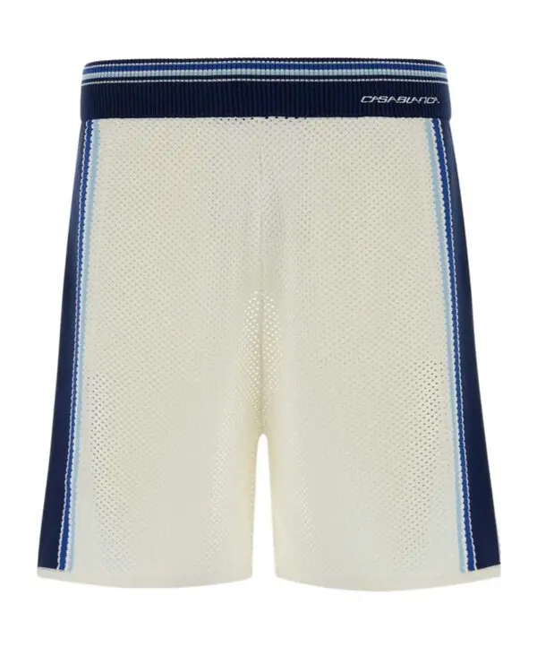 Casablanca Mesh Stripe Shorts - White