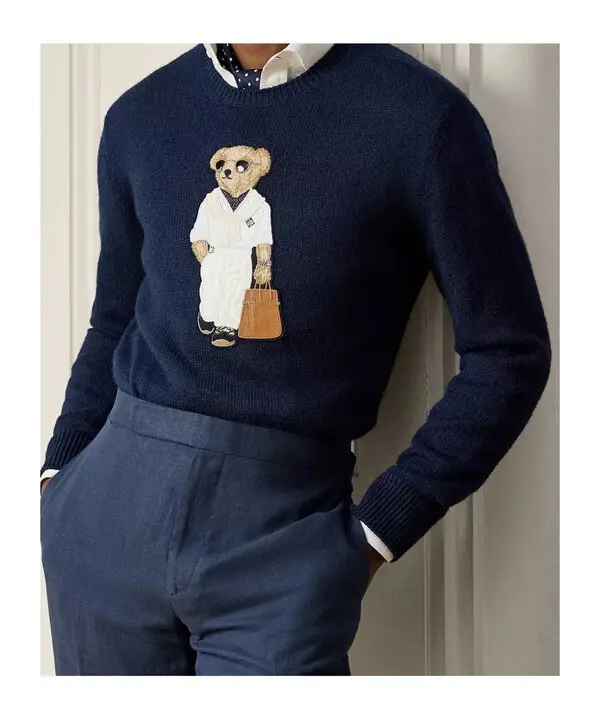 Ralph Lauren Bear-appliqué Crew Neck Sweater