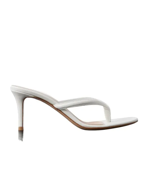 GIANVITO ROSSI Leather Stiletto Sandals - Gray