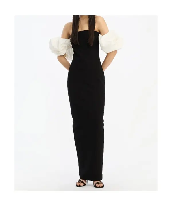 ROTATE BY BIRGER CHRISTENSEN Puff Sleeve Maxi Dress