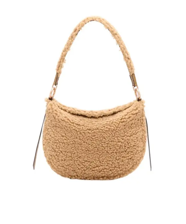 Vanessa Bruno Shearling Mini Shoulder Bag - Caramel