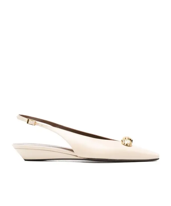 GIUSEPPE ZANOTTI Gold-tone Detail Slingback Pumps - Nude